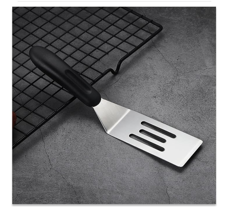 Small Metal Spatula,Mini Spatula for Flipping, Cooking and Baking,Stainless Steel Brownie Spatula with Non-Slip Handle for kitchen Use