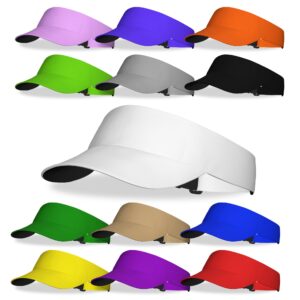 Custom Visor Hat for Men Women Personalized Design Your Own Text Logo Adjustable Sport Baseball Cap (Polyester, White)