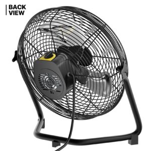 mollie 14 Inch High Velocity Fan Heavy Duty Metal Industrial Floor Fan 3 Speed Adjustable Tilt Portable Quiet Air Circulator for Warehouse, Workshop, Factory and Basement, 1018 CFM, Black