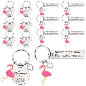 tondiamo flamingo gifts for women flamingo keychain motivational keychain inspirational gifts for teacher mother women girls(12 pcs, flamingo)