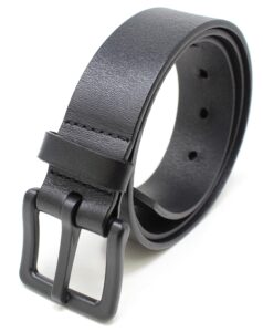 bc belts metal free full grain leather belt - hypoallergenic no nickel and tsa approved (black-xl)