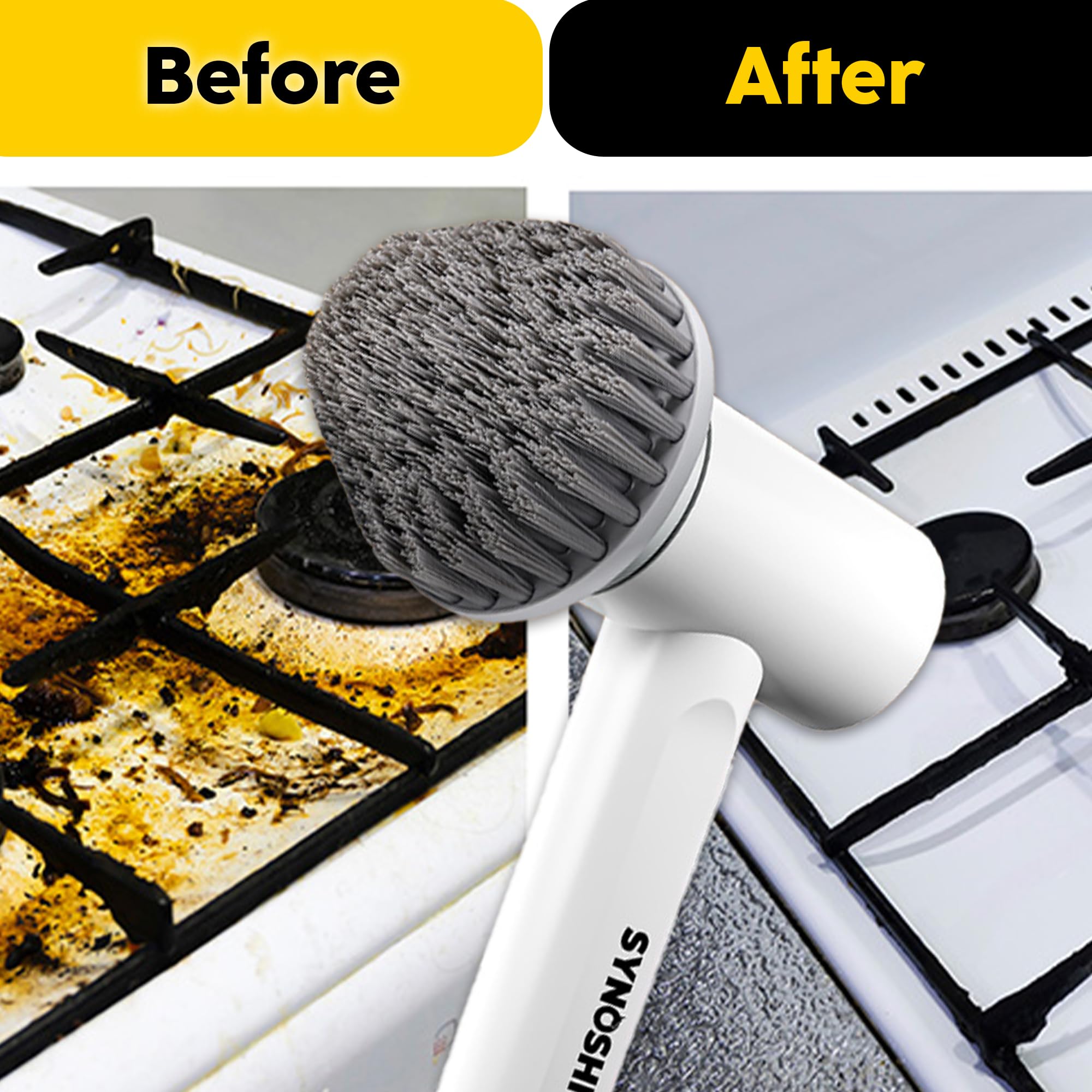 Synoshi Cone Brush Heads (2 Units) for Electric Cleaning Brush The Corners and Hard-to-Reach Places