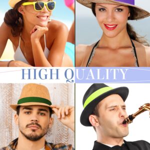 Liitrsh 15 Pcs Stretchable Ribbon Panama Cowboy Hat Accessories for Women and Men (Warm Colors)