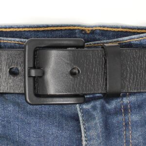 BC Belts Metal Free Full Grain Leather Belt - Hypoallergenic No Nickel and TSA Approved (Black-XL)