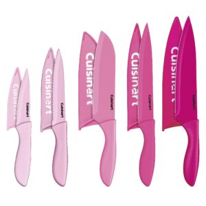 cuisinart 10pc ceramic coated color knife set - pink for bcrf, c55-10pcpk