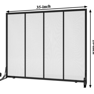 Fire Beauty Flat Panel Fireplace Screen Spark Guard Wrought Metal Gate Cover for Home, Decorative Mesh Fire Place Safety Fence,Baby Safe Spark Guard Protector