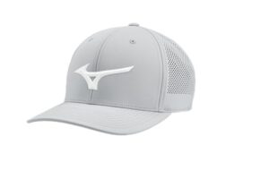 mizuno standard tour vent snapback, light grey-white