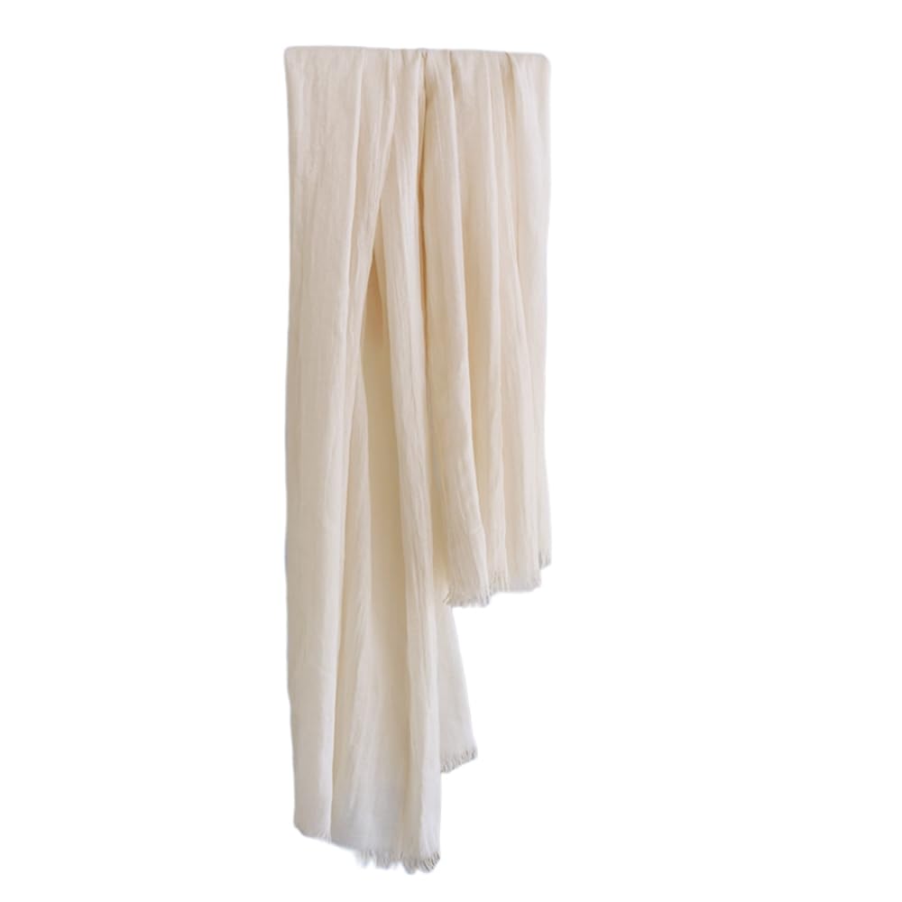 Harewom Lightweight Linen Feeling Shawl Wraps for Women Dressy Travel Gauze Summer Scarfs for Evening Dresses Cream-White