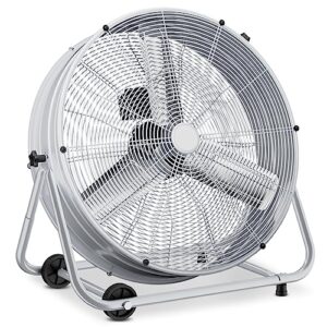 mollie 25 inch industrial high velocity floor drum fan with 3 speed heavy duty metal adjustable tilt portable air circulator for home bedroom garage commercial use, 5270 cfm, silver