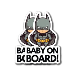 baby on board stickers | kids in car pack of 2 stickers (bat baby 01)