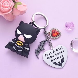 B*tman Merchandise Keychain Superhero Gifts For Teen Girls Daughter Women Birthday Gift Keychains