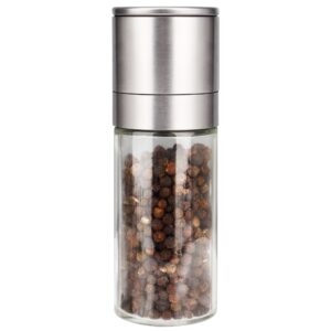 gulex® pepper grinder set pepper mill, salt grinder refillable, adjustable coarseness black pepper grinder, stainless steel sea salt shaker with ceramic rotor(salt and pepper not included)