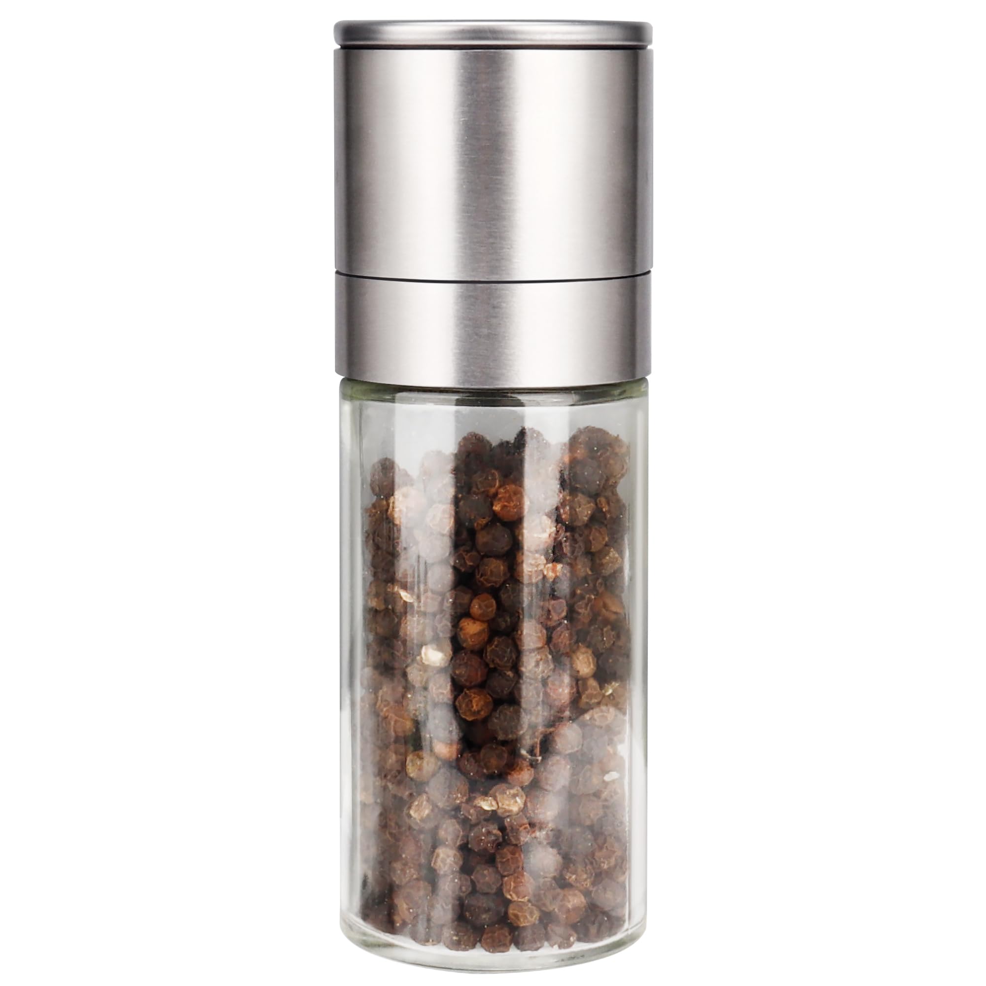 Gulex® Pepper Grinder Set Pepper Mill, Salt Grinder Refillable, Adjustable Coarseness Black Pepper Grinder, Stainless Steel Sea Salt Shaker with Ceramic Rotor(salt and pepper not included)