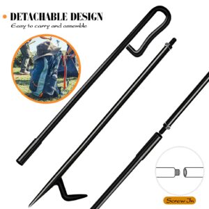 Heavy Duty Fire Poker, 34 Inch Long Fire Poker for Fireplace Fire Pit, 0.4 Inch Thick Solid Steel Campfire Poker, Removable Fire Pit Poker for Fireplace, Camping, Wood Stove, Outdoor and Indoor Use