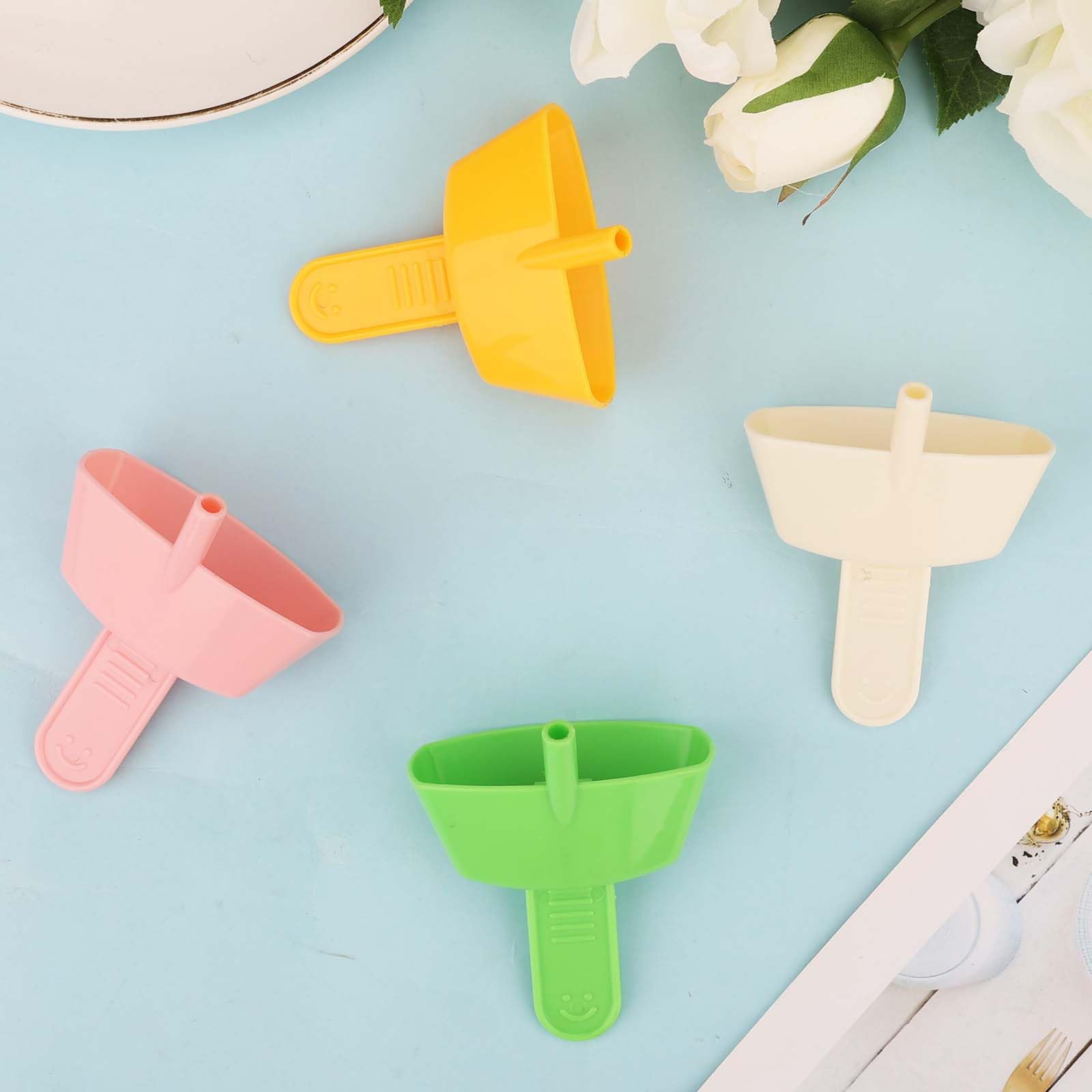 4pcs Drip Free Popsicle Holders, Popsicle Holders for Kids Ice Cream Holder Reusable BPA Free Mess Free Frozen Treats Ice Pop Holder with Straw for Boys Girls Summer Pool Party