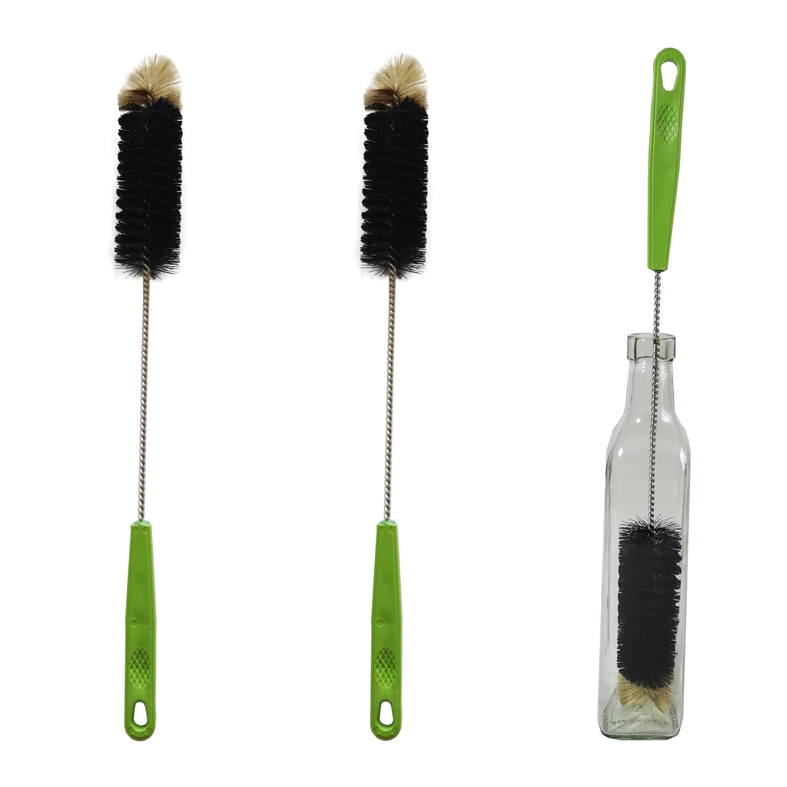 2 Pack 16" Bottle Brush, Dokpod Long Handle Cleaning Brushes for Long Narrow Neck Bottle Cleaning Water Beer Wine Sports Bottle Thermos Flask Bottles Cleaning Hummingbird Feeder Vase Cleaning Brushes