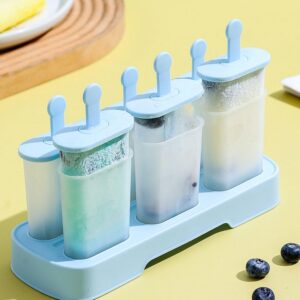 Popsicle Molds Set 6 Pieces Ice Popsicle Maker-BPA Free,Easy-Release Ice Pop Molds,Homemade Ice Cream Molds (Blue)