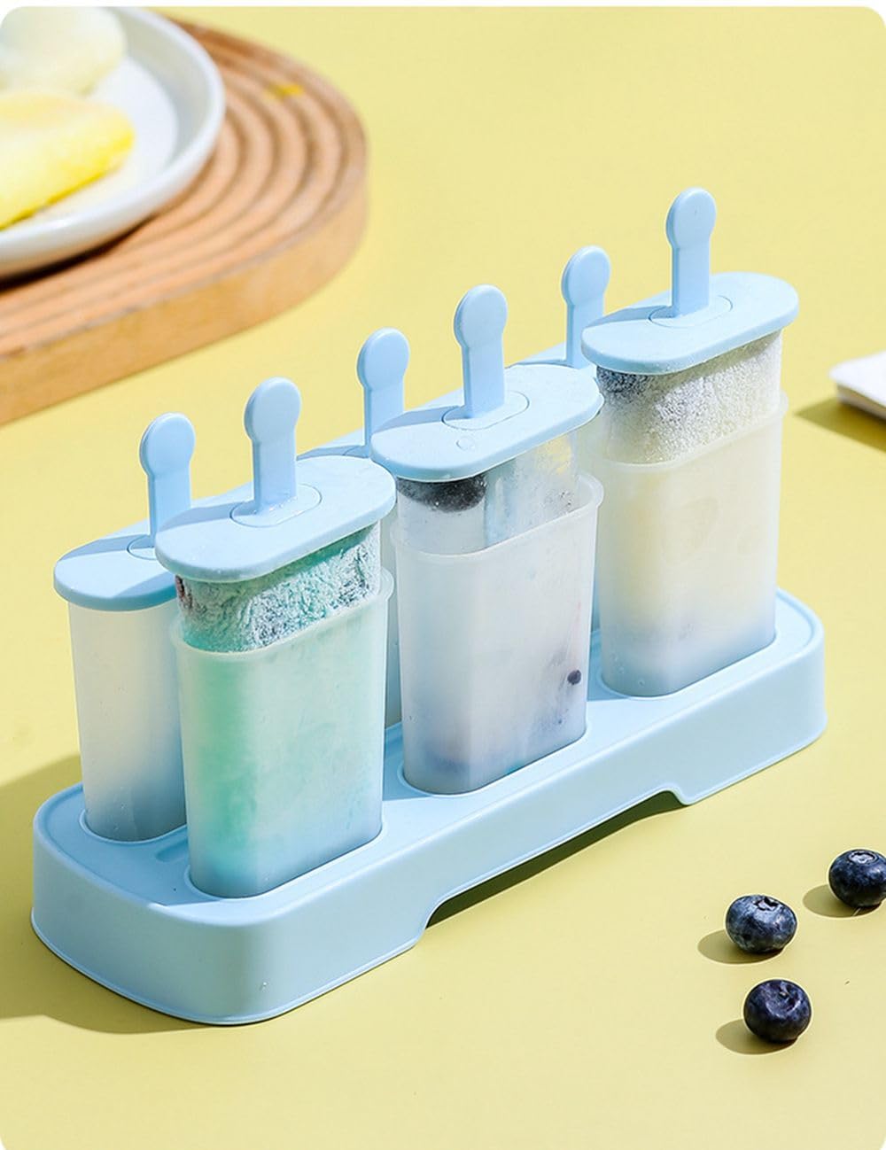 Popsicle Molds Set 6 Pieces Ice Popsicle Maker-BPA Free,Easy-Release Ice Pop Molds,Homemade Ice Cream Molds (Blue)