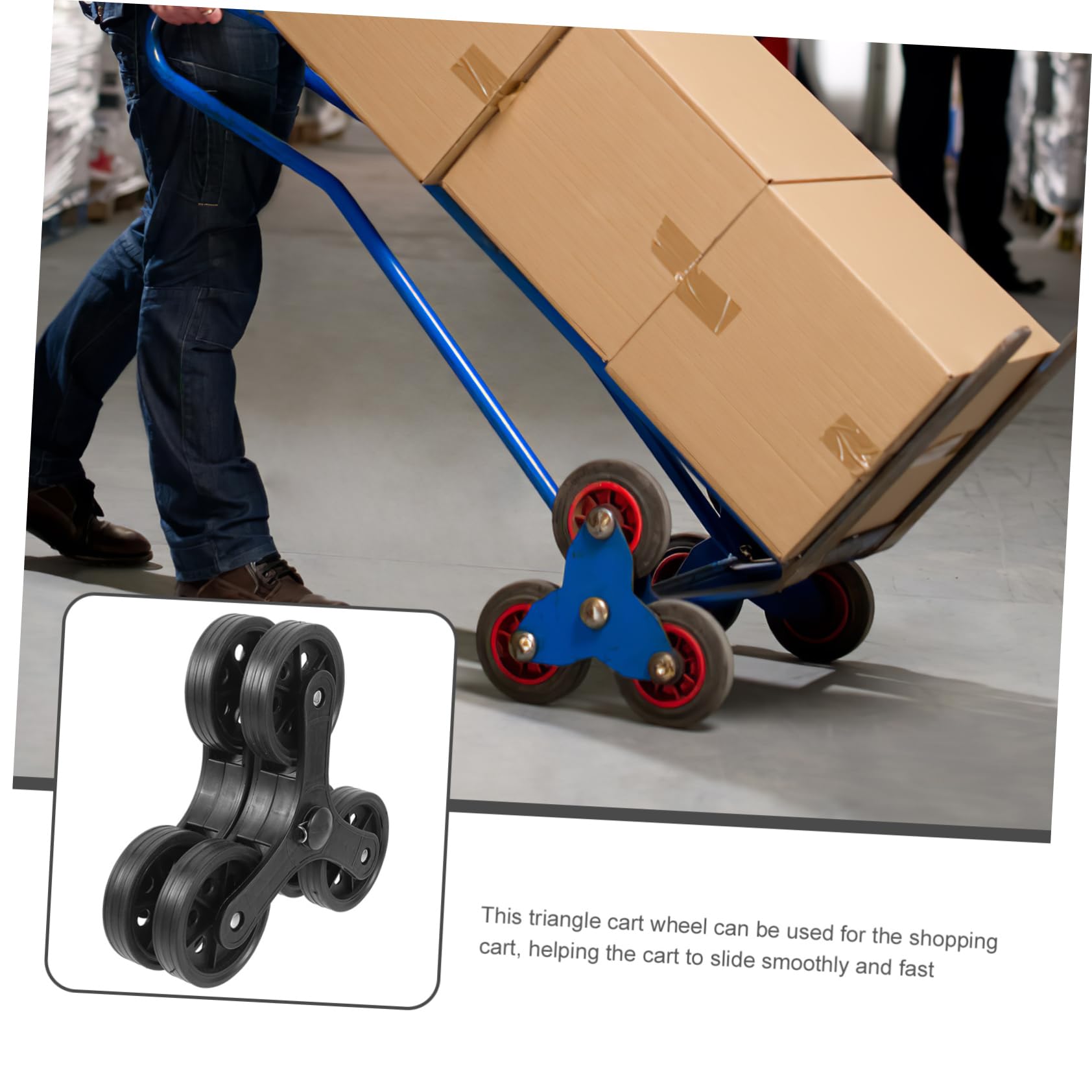 GANAZONO Wheels for Cart 1 Pair Trolley Hand Truck Wheels Stair Climbing cart Accessories Pull The cart Luggage cart Shopping cart Climbing Stairs Four Wheels Shopping