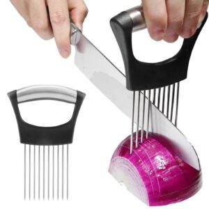 jayvar onion holder for slicing, lemon slicer onion cutter for slicing, vegetable cutter for potato and tomato, avocados, eggs, food slicer assistant tool for slicing fruit lemon and meat