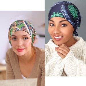 DACKRITO 4 Pieces Chemo Headwear for Women, Pre-Tied Head Scarf Cancer Headwear for Hair Loss