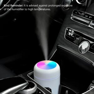 Portable Mini Humidifier, Colorful, Cool Mist, USB Powered. Perfect for Bedroom, Office & Car (300ml, White)