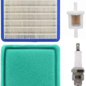 SYSKANT 491588S 491588 399959 Air Filter for B&S 625e 675ex 725ex Troy-Bilt TB110 TB230 TB210 3.5-6.75 Gross HP Push Lawn Mower Pre Filter Fuel Filter Spark Plug