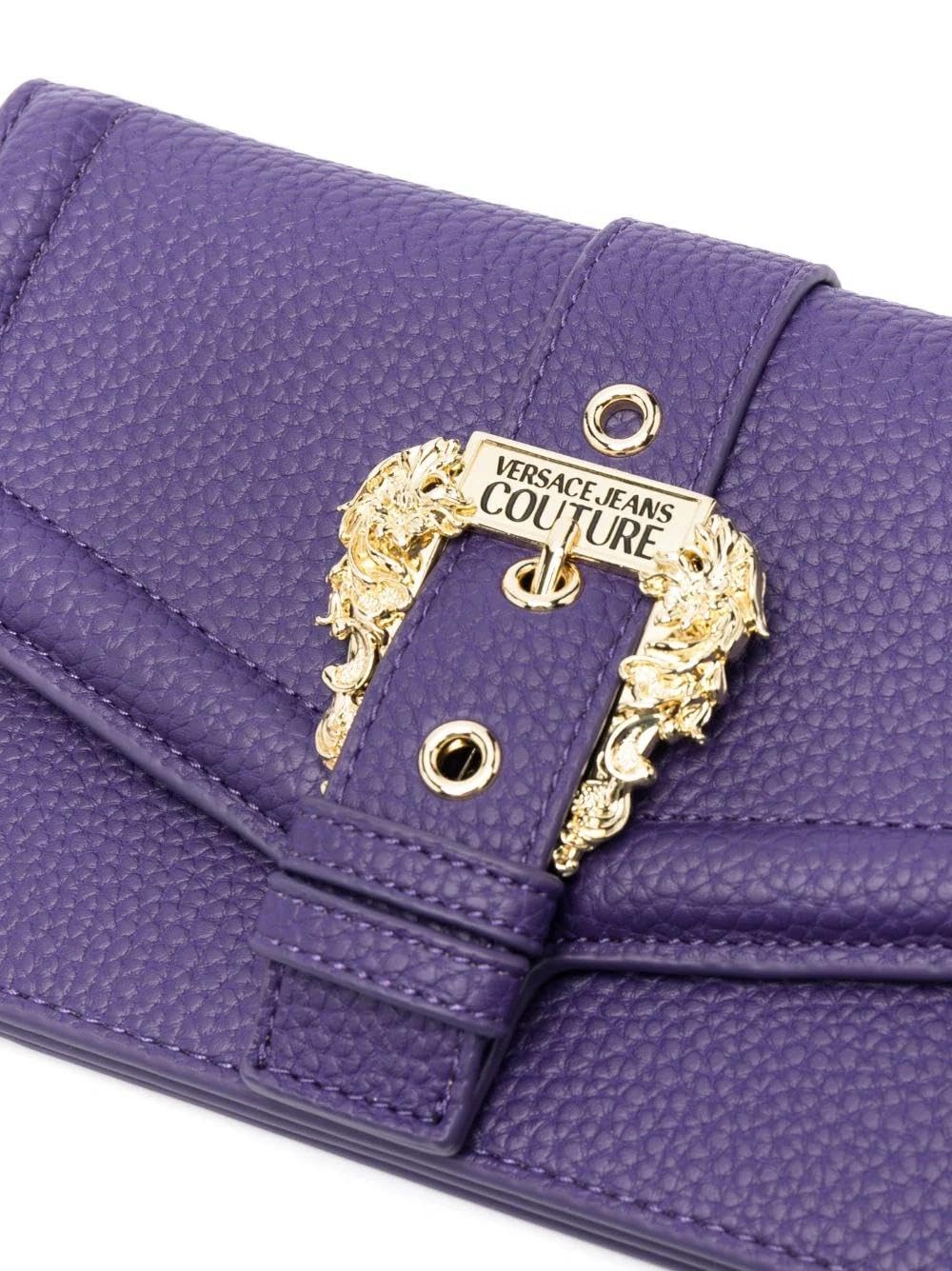 Versace Couture Purple Sketch Grainy Wallet, berry, M