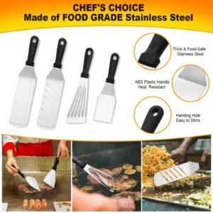 CEKEE Blackstone Griddle Accessories Kit, 141PCS Stainless Steel Grilling Accessories for Blackstone & Camp Chef, Flat Top Grill Accessories Set with Spatula, Scraper, Tongs for BBQ & Camping