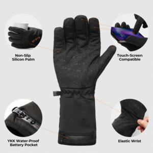 ORORO Heated Gloves Liner for Men and Women, Lightweight Heated Liner Gloves for Riding, Skiing and Arthritis Hands (Black, S)