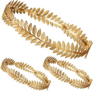 meekoo 6 pcs roman laurel wreath gold crown leaf headband greek goddess headpiece for women men party wedding accessories