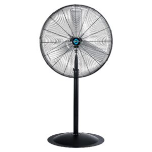 tornado 30 inch high velocity stationary non-oscillating metal pedestal fan commercial, industrial use 3 speed 8850 cfm 10 ft cord ul safety listed, black