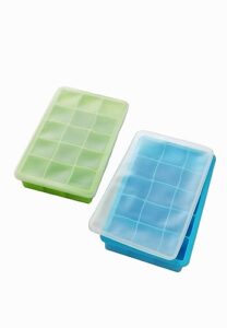 2 pack ice cube tray with silicone lid,ice trays for freezer,silicone ice cube trays for freezer,ice cube trays with lids,covered ice cube trays for freezer,ice trays