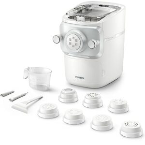 Philips 7000 Series Pasta Maker, ProExtrude Technology 150W, 8 discs, Perfect Mixing Technology, Preapre up to 8 Portions, HomeID App, White, (HR2660/03)