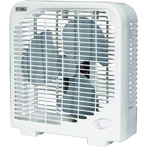 ez-chill 9" electric portable 2-speed, quiet box fan, ideal for home, bedroom, dorm, & office, bp-9b