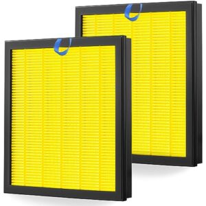 2 pack vital 200s h13 true filters replacement for levoit vital 200s pet allergy air purifier, 3-in-1 h13 ture hepa filter, high-efficiency activated carbon filters, part no.vital 200s-rf-pa, yellow