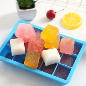 2 Pack ice cube tray with silicone Lid,ice trays for freezer,Silicone ice cube trays for freezer,Ice cube trays with lids,Covered ice cube trays for freezer,Ice trays