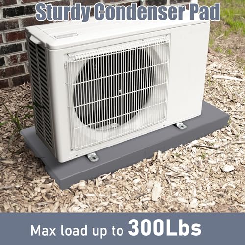 Flamorrow Mini Split Pad for Ductless Mini Split Air Conditioner Heat Pump Systems, 38 x 18 x 3 inches Plastic Equipment Pad for Outdoor Condenser Units