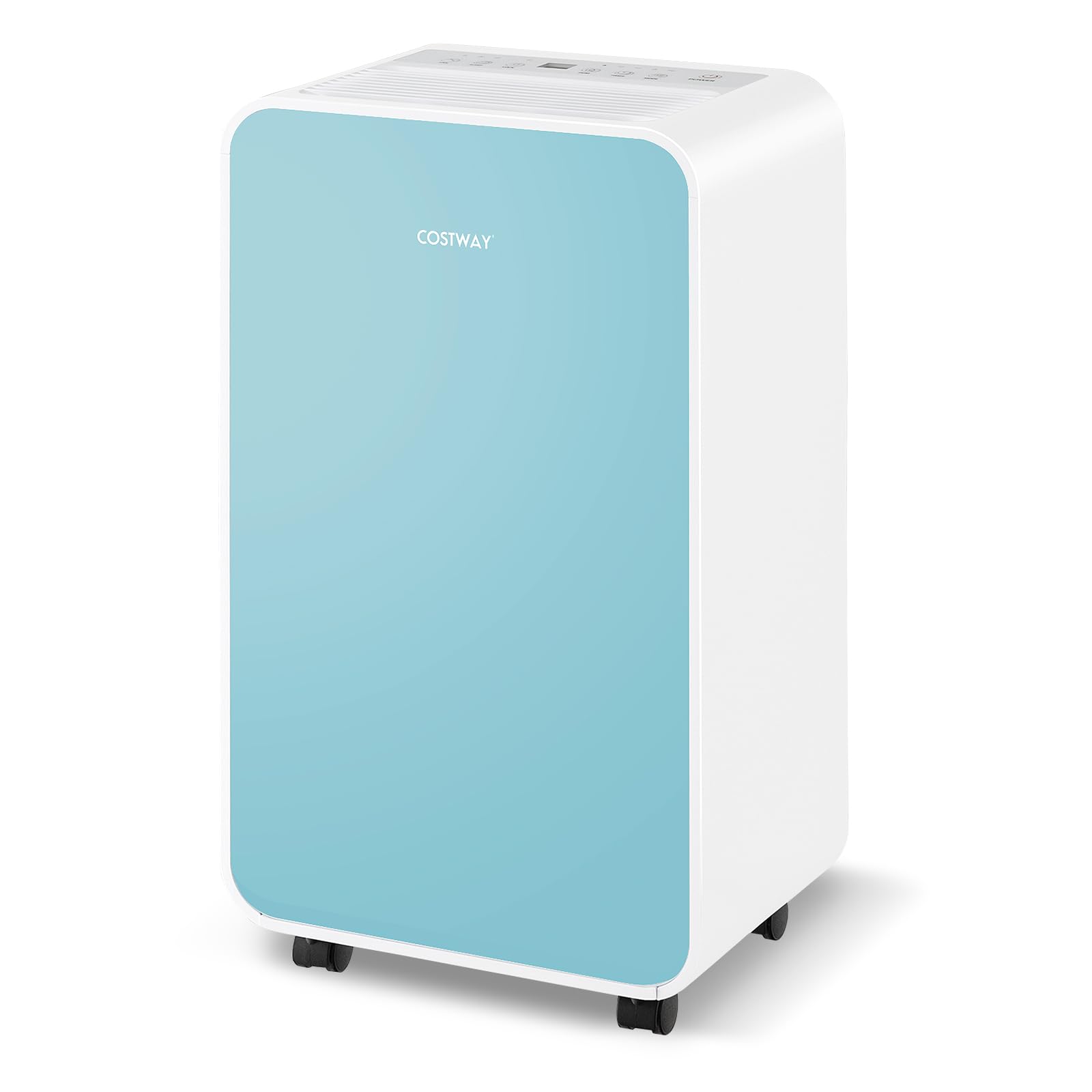 COSTWAY 2500 Sq. Ft Dehumidifier for Basement, 32 Pints Portable Quiet Dehumidifier with Sleep Mode, 24H Timer, Auto Shut Off, Auto Defrost & Drain Hose for Basement Bathroom (Navy)