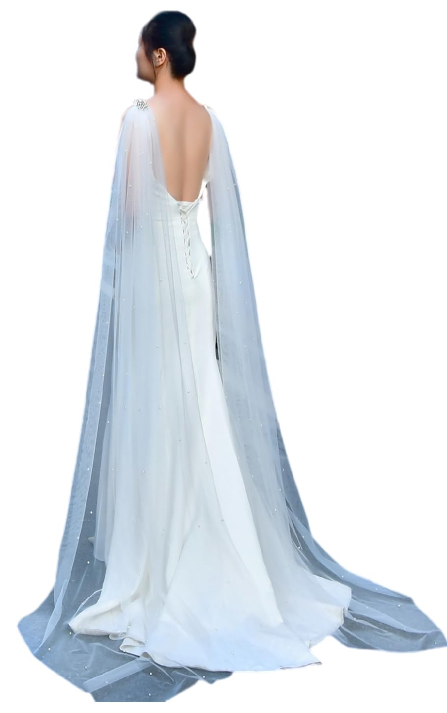 YouLaPan Wedding Wrap Shrug Shawls Stole Boleros Cape Capelet Rhinestone Bride (off white)