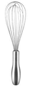 oyv 18/10 stainless steel whisk, ergonomic handle, dishwasher safe metal whisk, professional whisk for kitchen cooking, perfect for blending, whisking, baking, and beating, 10-inch wire whisk