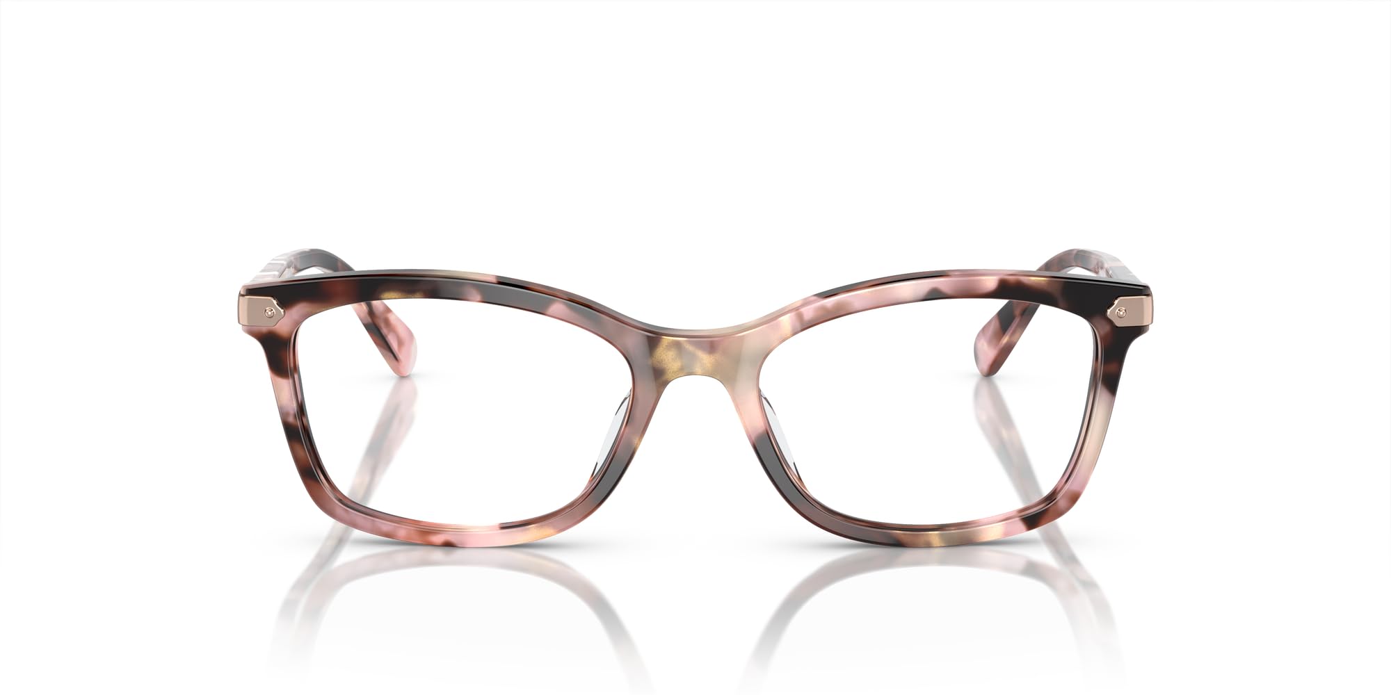 Coach HC6219U Universal Fit Prescription Eyewear Frames, Rose Pearl Tortoise/Demo Lens, 51 mm