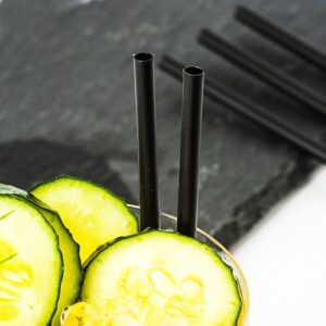 500Pcs Black Disposable Straws，5.12’’ Straight Straw,0.16‘’ Diameter, For Kitchen,Bar,Club,Drinks, Milk, Soda, Party, Whiskey (5.12‘’)