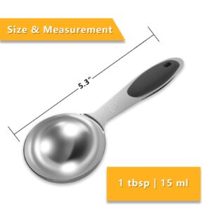 LEIFENY 1 Tbsp(3 tsp | 15 ml |15 cc| 0.5 oz) Single Measuring Spoon, Stainless Steel Individual Spoons, Long Handle Spoons Only (2 Pack)