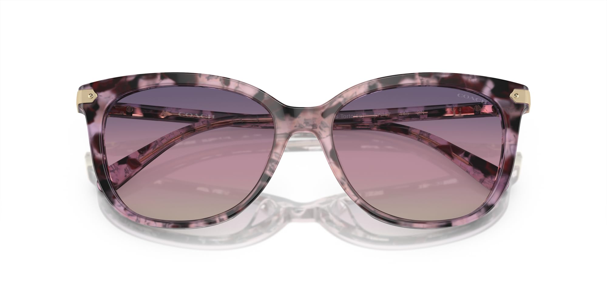 Coach HC8378U Universal Fit Sunglasses, Iris Tortoise/Purple Gradient, 57 mm