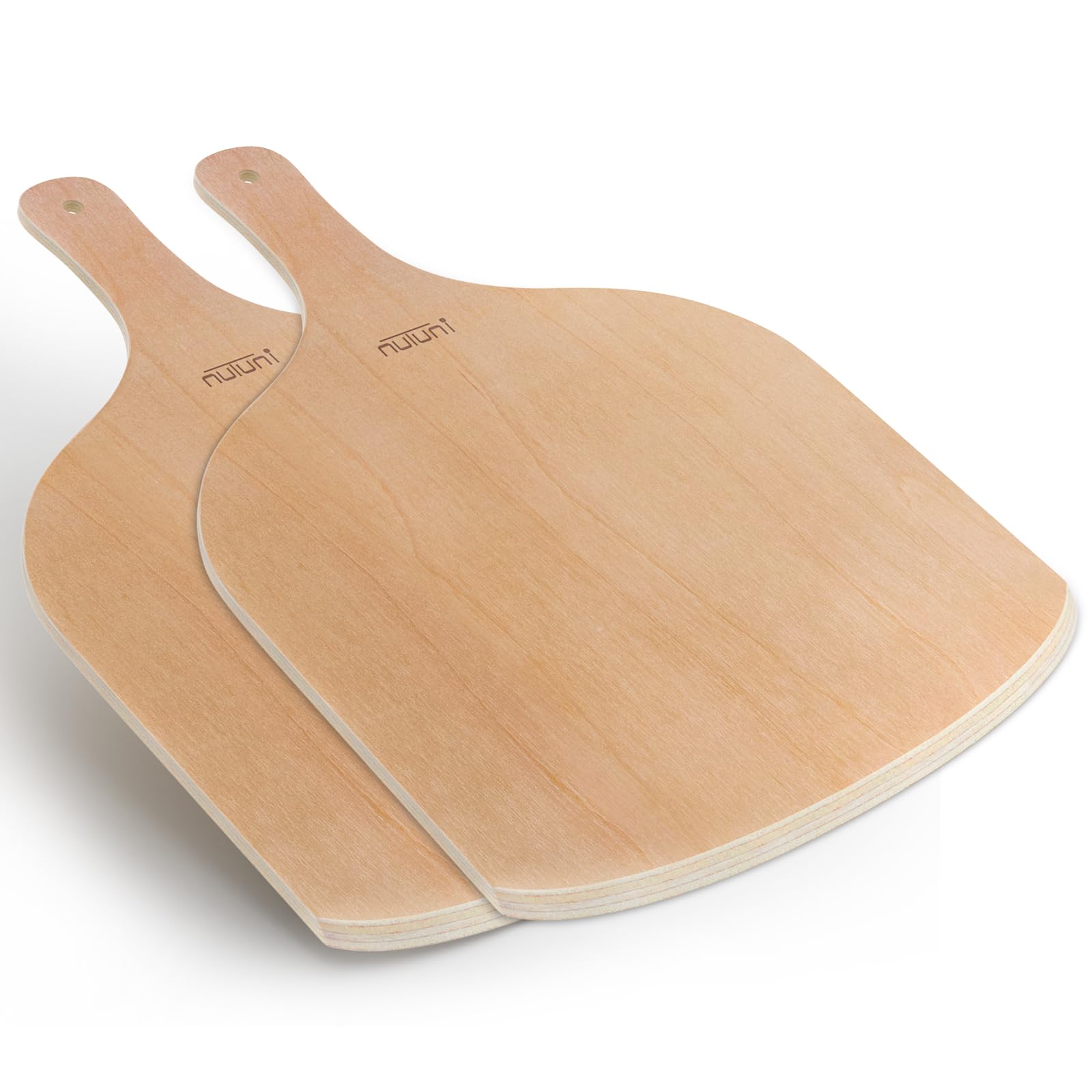 2 Pack Wooden Pizza Peel, 12 inch Premium Large Pizza Paddle Cutting Board for Pizza Oven, Stone, Pan or Grill, Pizza Spatula for Baking Bread and Cake Indoor&Outdoor