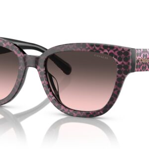 Coach HC8379U Universal Fit Sunglasses, Ruby Pearl Signature C/Grey Rose Gradient, 54 mm