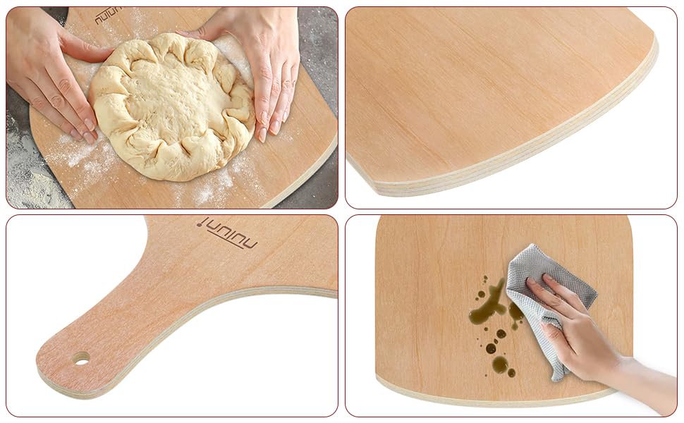 2 Pack Wooden Pizza Peel, 12 inch Premium Large Pizza Paddle Cutting Board for Pizza Oven, Stone, Pan or Grill, Pizza Spatula for Baking Bread and Cake Indoor&Outdoor