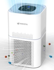 dayette air purifiers for pets large room up to 2200 ft² with air quality monitor,auto mode and sleep mode, hepa filter captures pet allergies, smoke, dust, pollen, ap301 pet