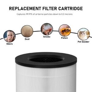 Curebilee Air 14 True HEPA Replacement Filter, Compatible with MA Air Cleaner Purifier MA#14, MA#14W, and MA#14B, 3-in-1 True HEPA and Activated Carbon Filter, 2 Pack